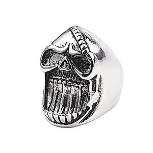 COLORFUL BLING Creative Skull Head Bottle Opener Ring Gothic Punk Skeleton Head Beer Bottle Opener for Men Women Party-12