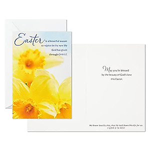 Hallmark Dayspring Religious Easter Cards Pack, Daffodils (8 Cards with Envelopes)