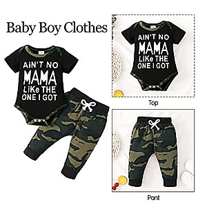 NZRVAWS Baby Boy Clothes 0-3 Months Newborn Boy Outfits Infant Boy Bodysuit Pants Set Baby Boy's Clothing Summer Clothes
