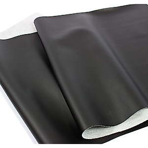 Mybecca Black Weatherproof Faux Leather Finish Marine Vinyl Fabric Half Yard (1.5 Foot x 54 Inch) Material Sheets for Upholstery Crafts, DIY Sewings, Sofa, Handbag,