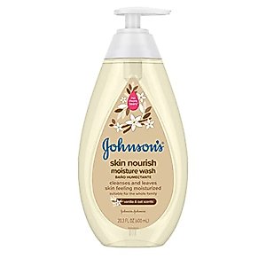 Johnson's Skin Nourishing Moisture Baby Body Wash with Vanilla & Oat Scents, Hypoallergenic & Tear Free Baby Bath Wash, Paraben-, Dye-, Sulfate & Phthalate-Free, 20.3 fl. oz