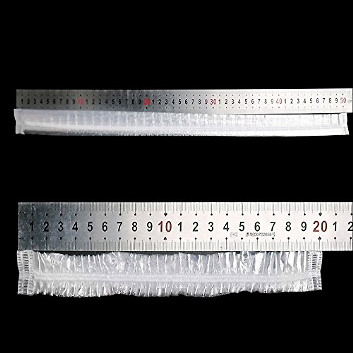 100 PCS Clear Disposable Plastic Shower Caps Large Elastic Thick Bath Cap For Women Spa,Home Use,Hotel and Hair Salon,Pack of 100 Individually Wrapped