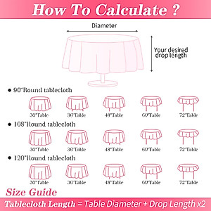 TANIASH 6 Packs White Round Tablecloth -120inch,100% Polyester Fabric Washable Table Clothes for Wedding/Party