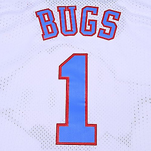 TUEIKGU Mens #1 Bugs #10 Lola Couples Halloween Costume Sets Basketball Jersey for Women (White1, Medium)