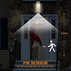 illumishin Outdoor Wall Light Motion Sensor Lights Outdoor Light Fixture Exterior Wall Lamp Lantern Modern Outside Lights for Porch Garden Patio Garage Barn Front Door 13W 750LM 3000K