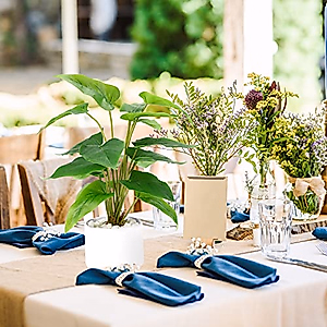 CEWOR Artificial Plants Indoor,2 Pack,11.8 Inch, Fake Plants in Ceramic Pot,Faux Green Leaf Plant with Modern White Planter,Desk Shelf Office Room Home Decoration Indoor