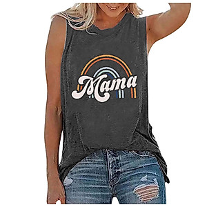 Padaleks Sunflower Tank Tops for Women Sleeveless Summer Cute Graphic Tee Crewneck Tunic Shirt Casual Loose Blouse