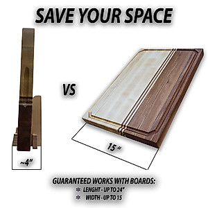 Eco Home Wood cutting board stand for kitchen butcher block and Cutting boards up to 1.7 inch thick End grain cutting board rack chopping board chop block support (Natural, Up to 1,7 inches)