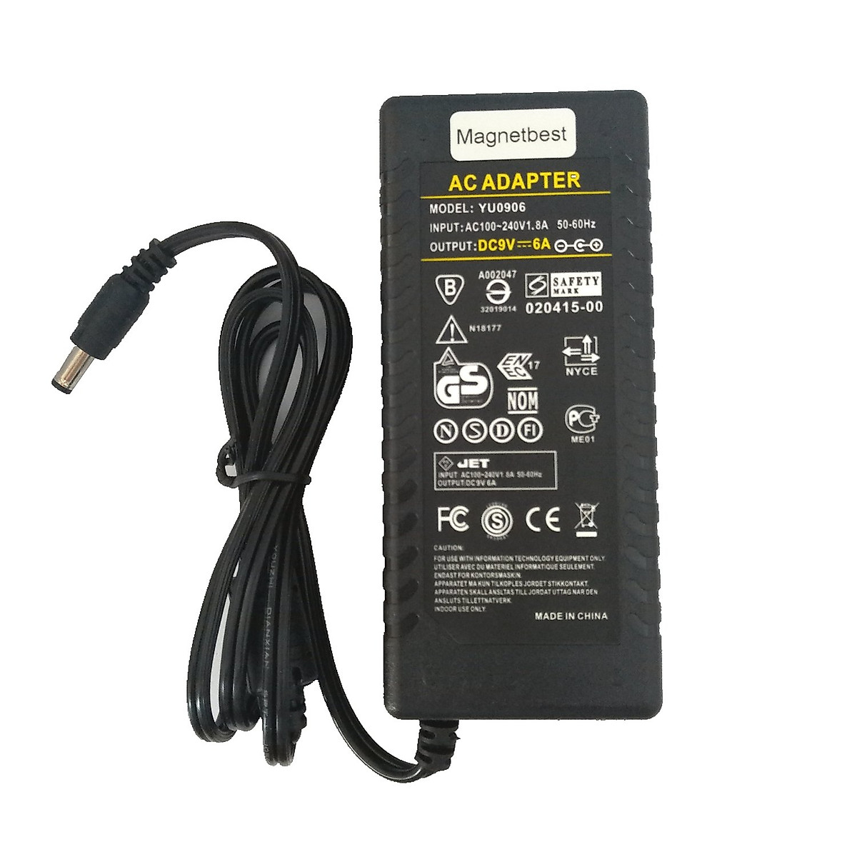 9V6A AC DC Adapter Charger DC 5.5 * 2.5/2.1mm 9V 6A 54W Switch Power Supply