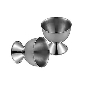 UUYYEO 2 Pcs Stainless Steel Egg Cups Boiled Egg Holder Egg Tray Kitchen Tool for Hard Boiled Eggs