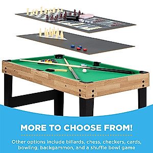 Best Choice Products 2x4ft 10-in-1 Combo Game Room Table Set for Home, Friends & Family w/Hockey, Foosball, Pool, Shuffleboard, Ping Pong, Chess, Checkers, Bowling, and Backgammon - Natural