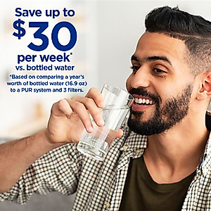 PUR PLUS Faucet Mount Water Filtration System, Chrome – Vertical Faucet Mount Water Filter for Sink – Crisp, Great-Tasting Filtered Water, FM3700