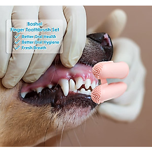 Koiernr Dog Toothbrush Kit, 6Pack Dog Finger Toothbrush for Dog Teeth Cleaning&Dog Dental Care, Cat Toothbrush Dog Tooth Brush Puppy Toothbrush Pet Toothbrush (Pink (6-Pack))