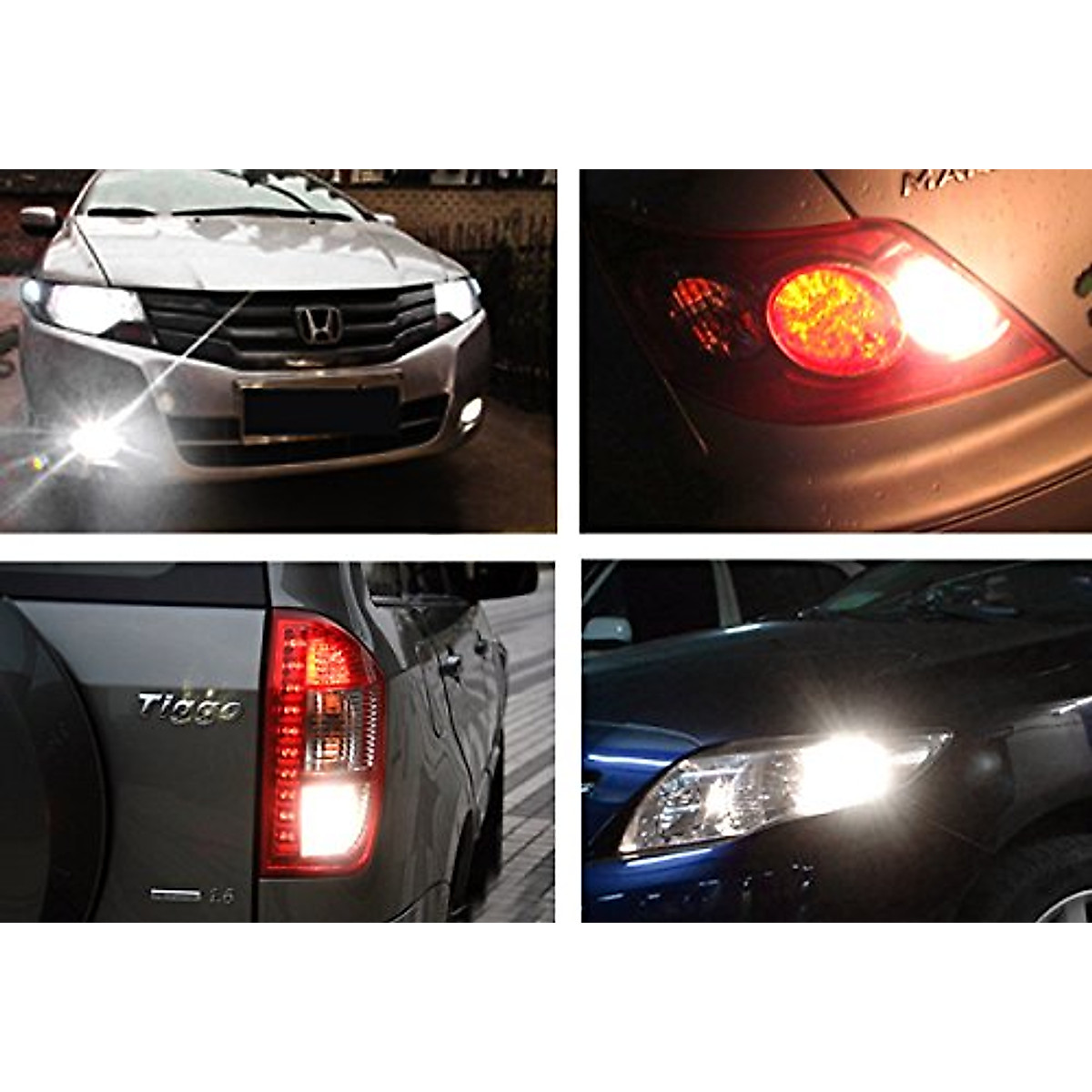 BA15S 1156 80 SMD Latest 2835 LED 1141 1003 Interior Light Bulbs Turn Signal Backup Reverse (20-packs, Super White)