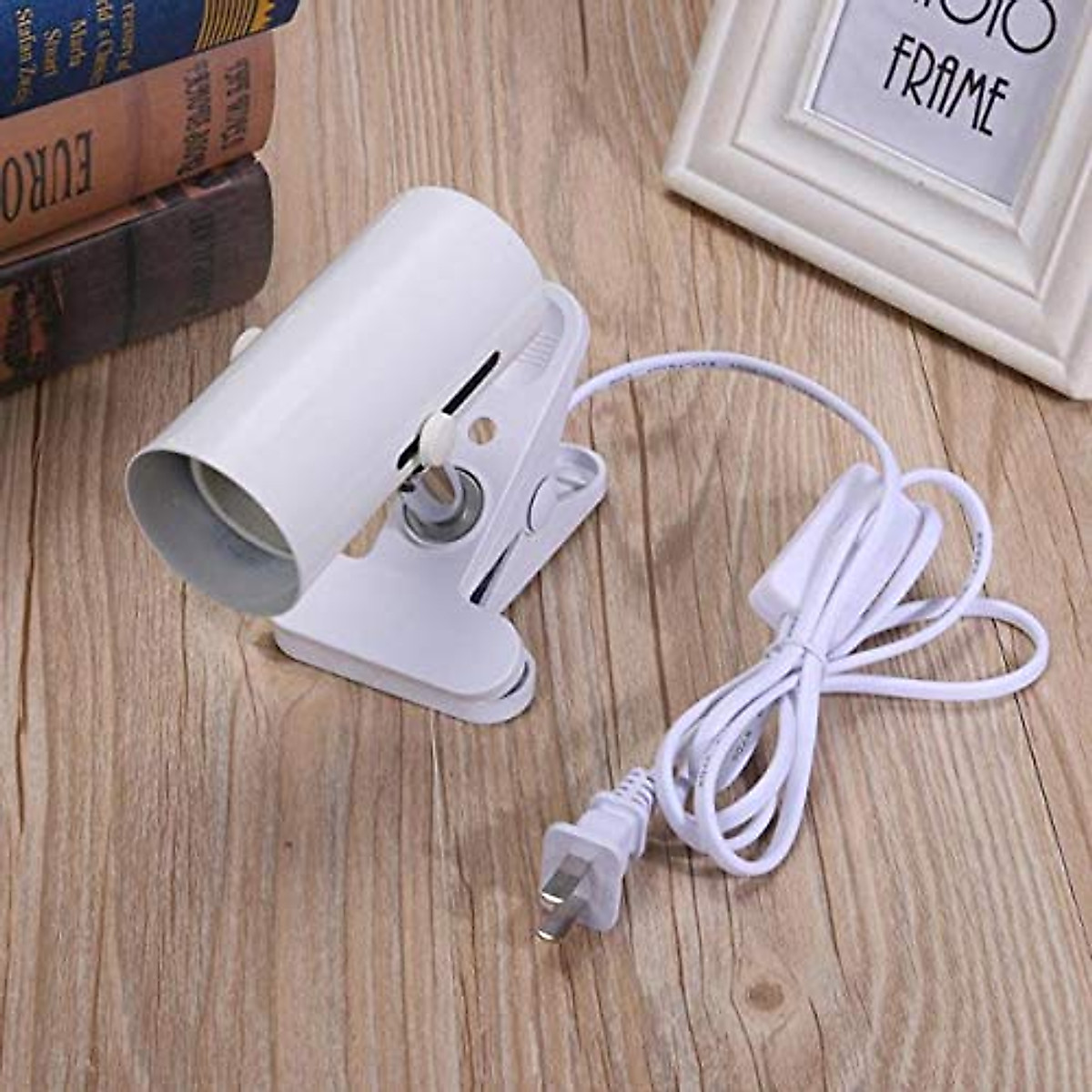 ZHONGJIUYUAN Reptile lamp Holder pet lamp Ceramic Lamp Holder Aquarium Lighting Sun Light UVB Lamp Clip for Fish Tank Turtle Lizard Habitat (White)