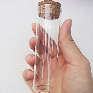 10pcs 50ml Small Mini Glass Bottles Vials Jars Glass Test Tube with Cork Stoppers 50ml 30x100mm(1.18x3.93inch)
