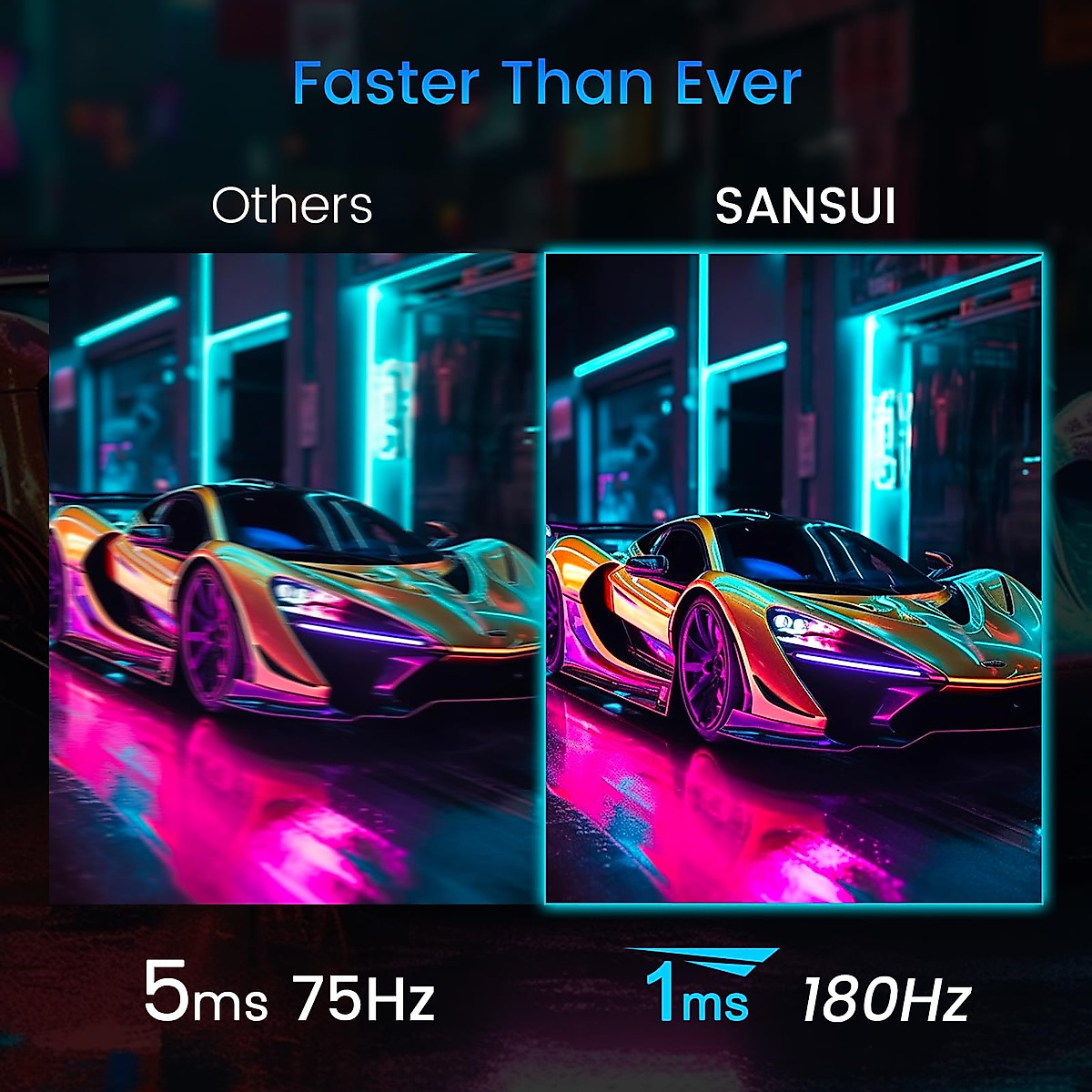 SANSUI 24 Inch Gaming Monitor 180Hz, DP 1.4 & HDMI 2.0 Ports IPS Panel High Refresh Rate Computer Monitor, Racing FPS RTS Modes, 1ms Response Time 110% sRGB (ES-G24F4, HDMI Cable Included)