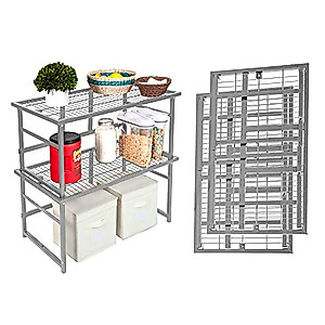 Origami R1 Pantry Shelves Heavy Duty Shelving, Metal Storage Shelves, Garage Storage Rack, Shelf Organizer, Shelving Unit, Garage Organization, Kitchen Storage Shelves (Pewter, R1)