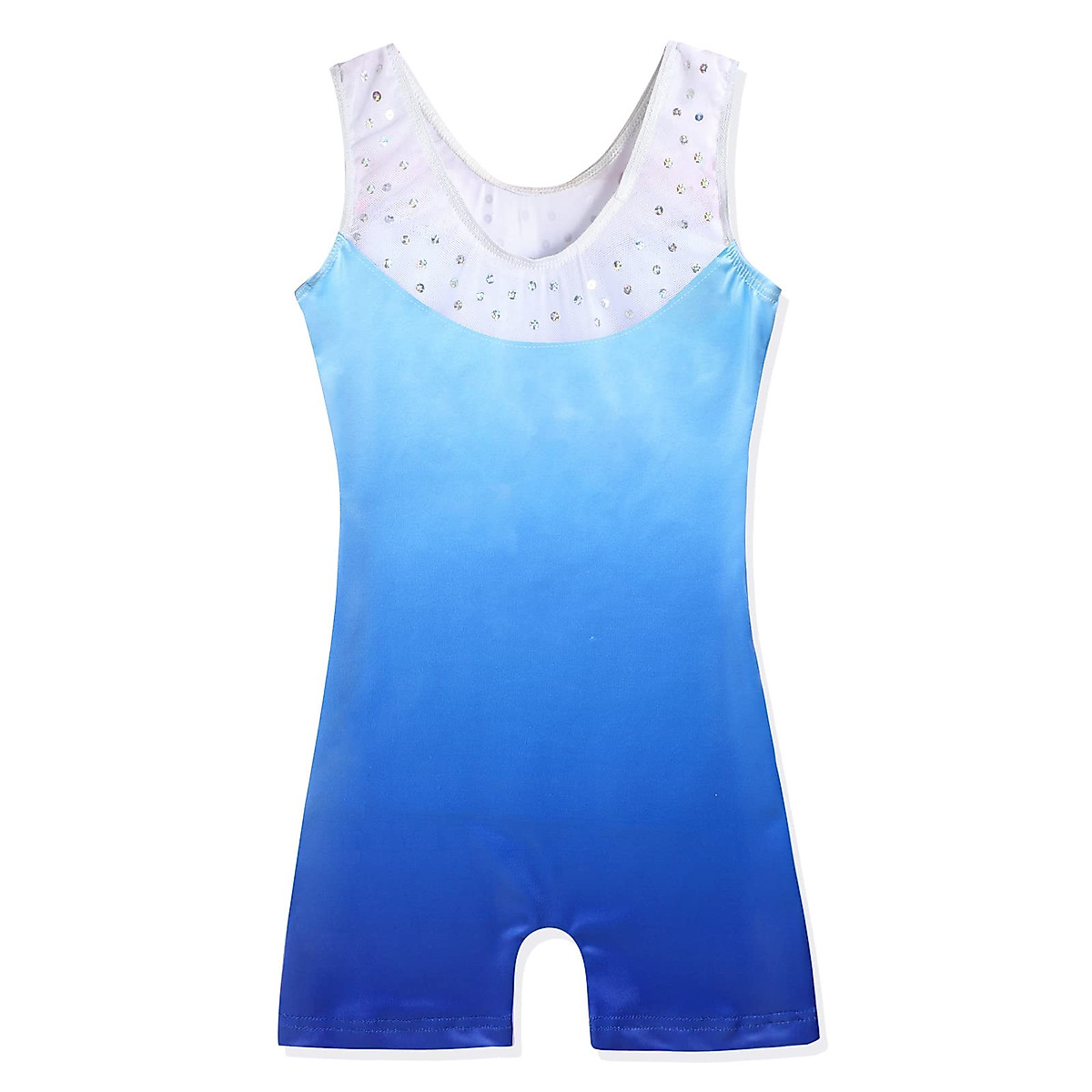 XiaoMoSha Gymnastics Leotards for Girls Toddlers Biketards Dance Unitards Sparkle Snowflake Mermaid (Blue,120 5-6Y)