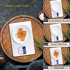 MegaWise Precision Food Scale, 33lb Waterproof Rechargeable Digital Kitchen Scale, 1g/0.04oz Precise Graduation, Weight Grams and Ounces for Cooking Baking, 5 Units Conversion, Tare Function