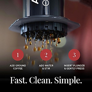 Aeropress Original Coffee and Espresso Maker, Barista Level Portable Coffee Maker with Chamber, Plunger, and Filters, Quick Coffee and Espresso Maker, Made in USA