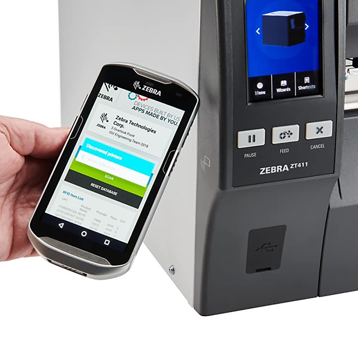 ZEBRA ZT411 Thermal Transfer and Direct Thermal Industrial Label Printer - Ethernet, Bluetooth, Serial, USB, USB Host Connectivity - 203 DPI, 14 IPS, 4.09" Print Width - JTTANDS