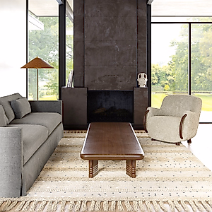 Rugs USA x Arvin Olano Chandy Textured Wool Area Rug, 5x8, Cream