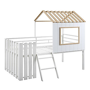 Furniture of America Cumberland Metal Playhouse Themed Twin Bed in White