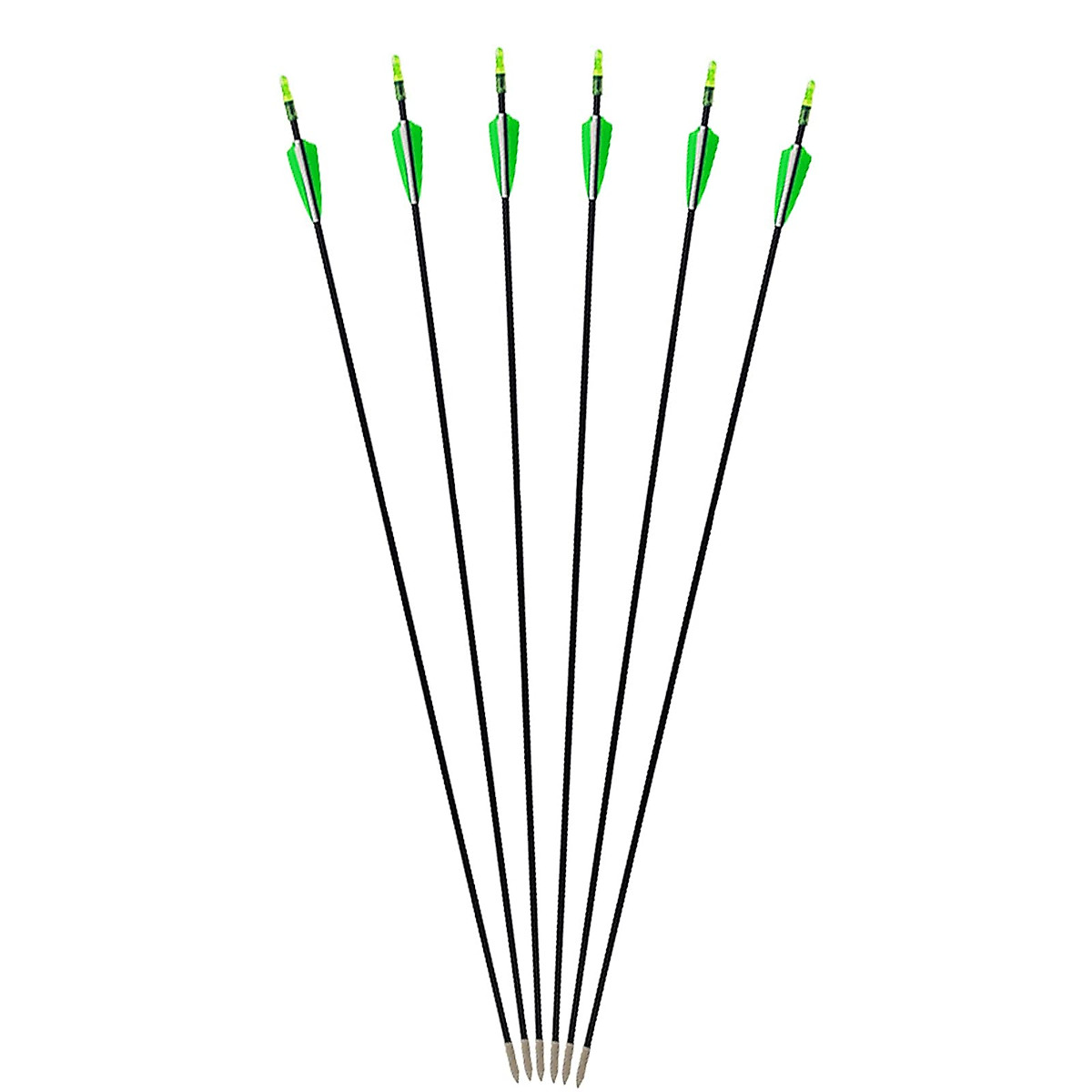 NC93 31Inch Archery Target Practice Arrows Fiberglass Arrows for Youth Children Beginner Recurve Bow Traditional Bow Shooting (6pcs) (Green)