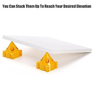 Bekith 40 Pack Yellow Cone Canvas and Cabinet Door Risers - Acrylic and Epoxy Pouring Paint Canvas Support Stands, 3.5"x2"