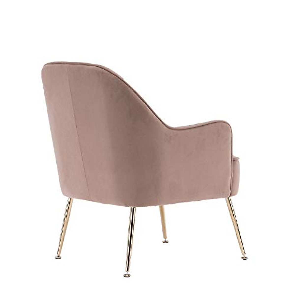 Olela Accent Chair with Arms Upholstered Velvet Side Chairs for Living Room Bedrooms Comfy Decortive Modern Mid-Back Leisure Chair with Adjustable Footpad (Brown)