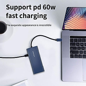 Cabletime USB C Hub Hdmi Adapter,7 in 1 Type C Hub to Hdmi 4k,3 USB 3.0 Ports,100W Power Delivery,Sd/Tf Card Readers Compatible with MacBook/Pro/Air