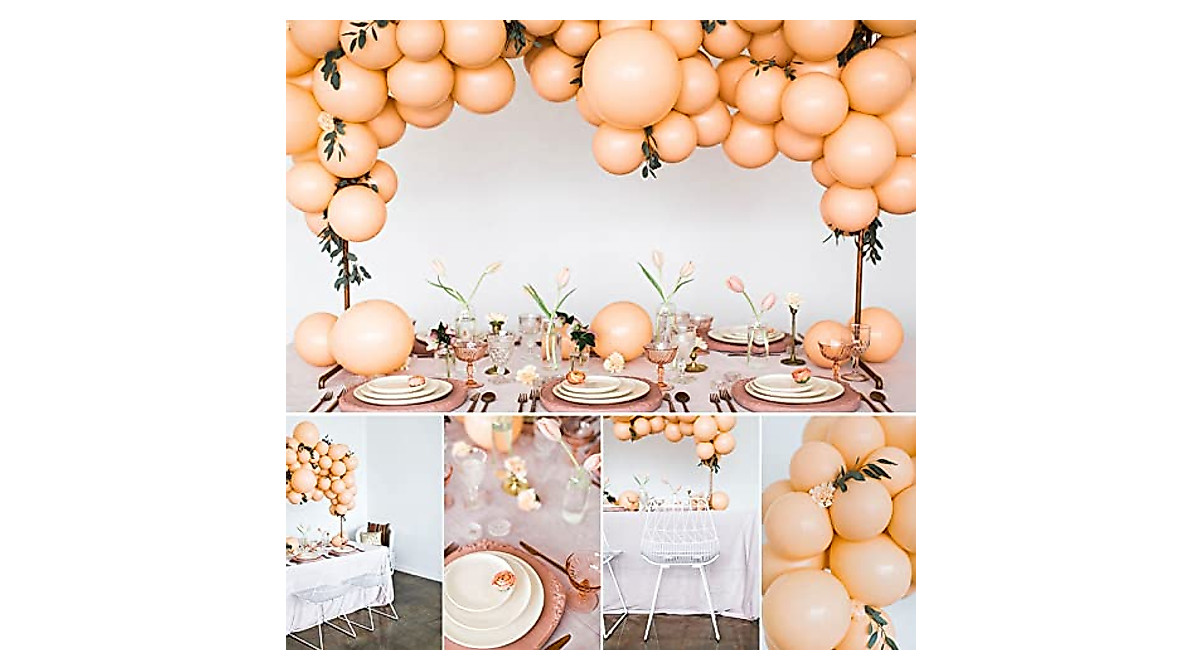 PartyWoo Peach Balloons 50 pcs - Perfect for Party & Decorations