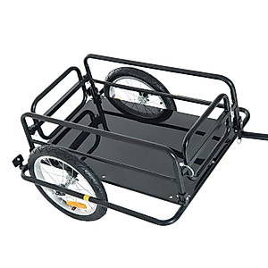 Newest Model Cargo Trailer Bike Basket Storage Travel Luggage Walking Camping Wanderer Cart Carrier 2 Wheel, Shopping Rack Bicycle Rear