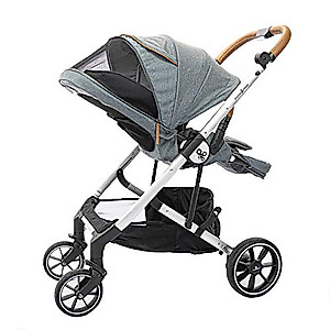 Icon Baby Stroller - Compact Stroller for Travel with Adjustable Footrest, Ventilated Canopy and Reversible Seat - by Primo Passi (Grey Melange)