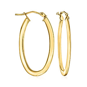 Canaria Italian 10kt Yellow Gold Oval Hoop Earrings
