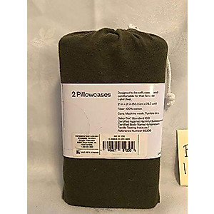 Room Essentials Jersey 2"Standard Pillowcases Solid Olive Military Green 100% Cotton