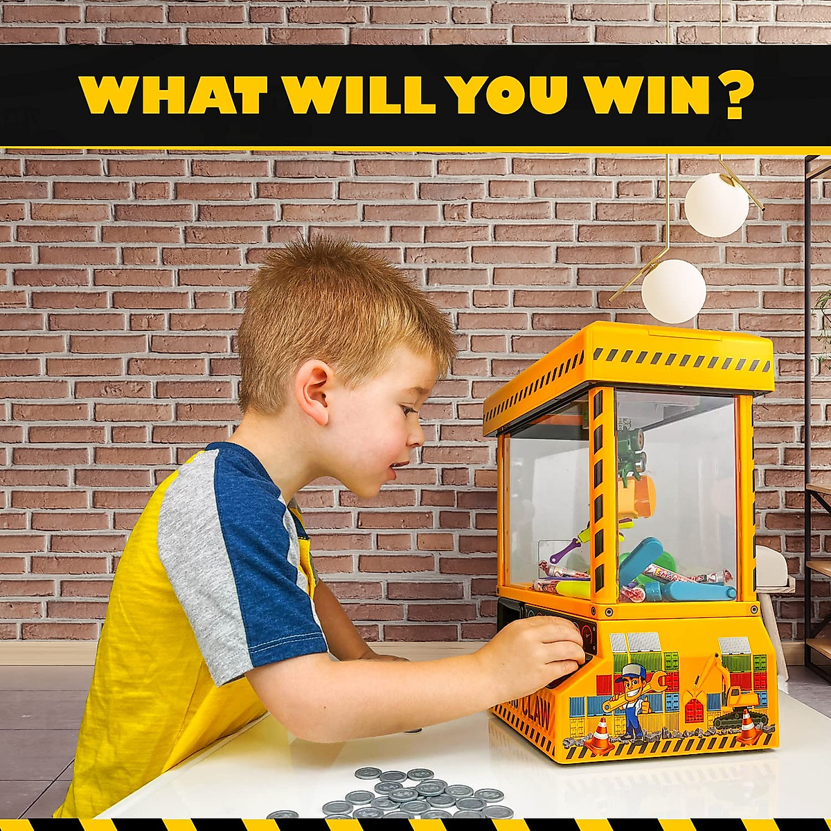 Bundaloo Claw Machine Arcade Game with Sound, Cool Fun Mini Candy Grabber Prize Dispenser Vending Toy for Kids, Boys & Girls (Big Rig Claw)