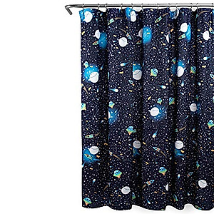 Lush Decor Universe Shower Curtain, 72" x 72", Navy