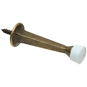 Stanley Hardware S755-873 CD7071 Solid Doorstop in Antique Brass, 2 pack