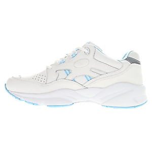 Propet Stability Walker Medicare/HCPCS Code = A5500 Diabetic Shoe White/Light Blue 8 W (D)