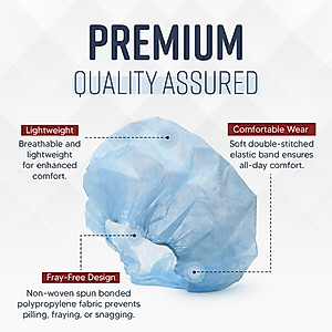 MEDICAL NATION 24" Disposable Bouffant Caps Hair Net | CASE OF 1000, BLUE | Non-Woven, Non-Pleated Hairnets | Perfect for Medical, Hospital, Labs, Nurse, Tattoo, Food Service, Cooking | Blue, Size 24"