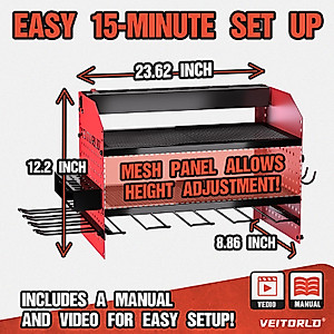 Veitorld Power Tool Organizer with Charging Station, 4 Drill Holders, Heavy Duty Modular Wall Mount Rack for Garage & Shed Organization, Tool Storage Organizer, Gifts for Men Dad Husband Christmas