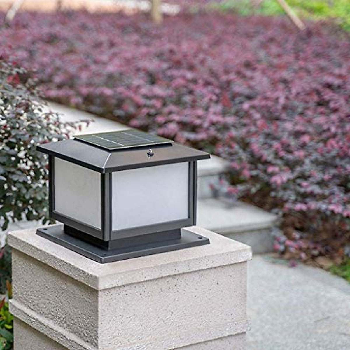 ZZYJYALG Pillar Light Solar Pillar Light Light Waterproof Outdoor Home Garden Solar Lights Door