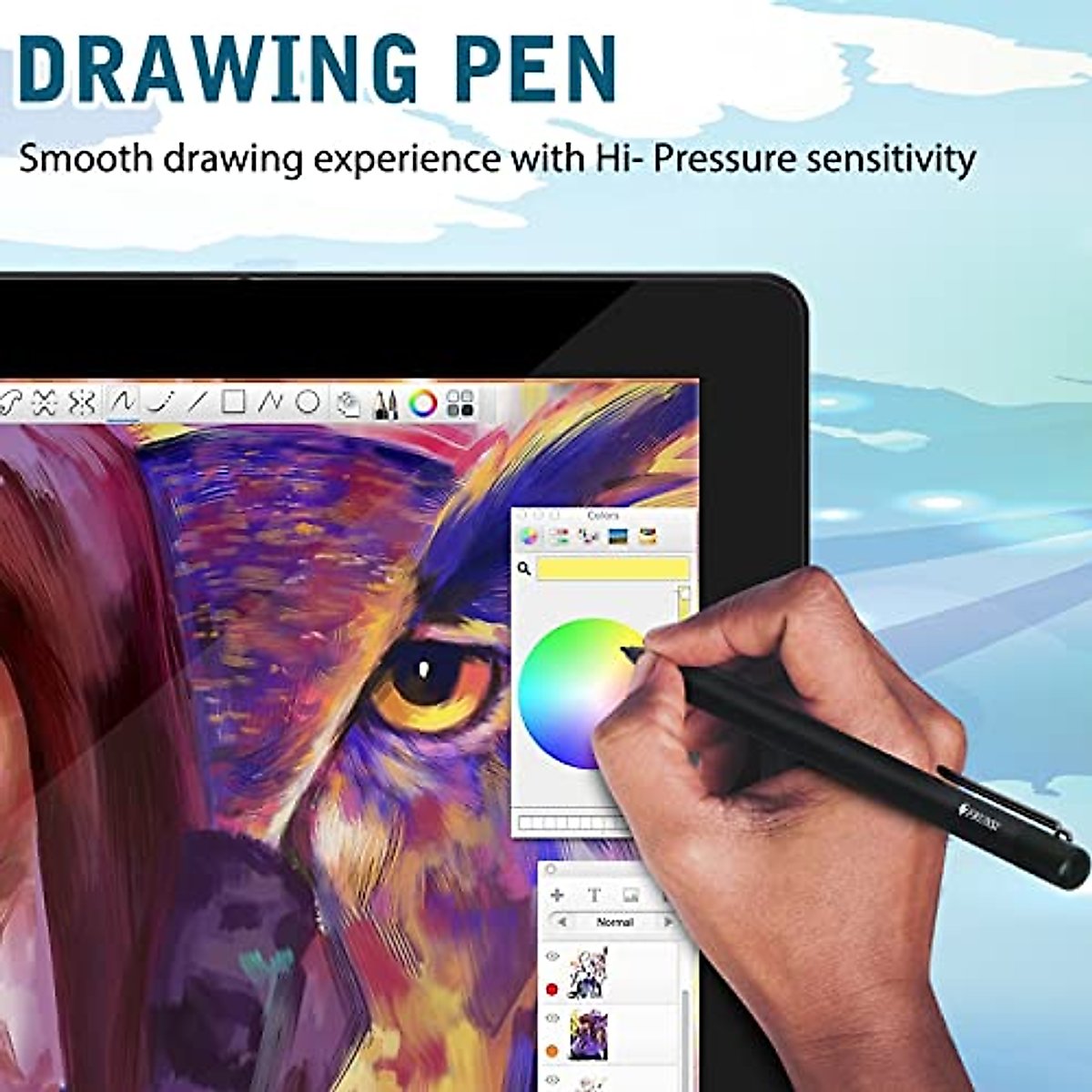 Frunsi Standalone Drawing Tablet,Android 12 Drawing-Tablet with Screen No Computer Needed 4GB/64GB Drawing Display with USB-C for Artist,Designer