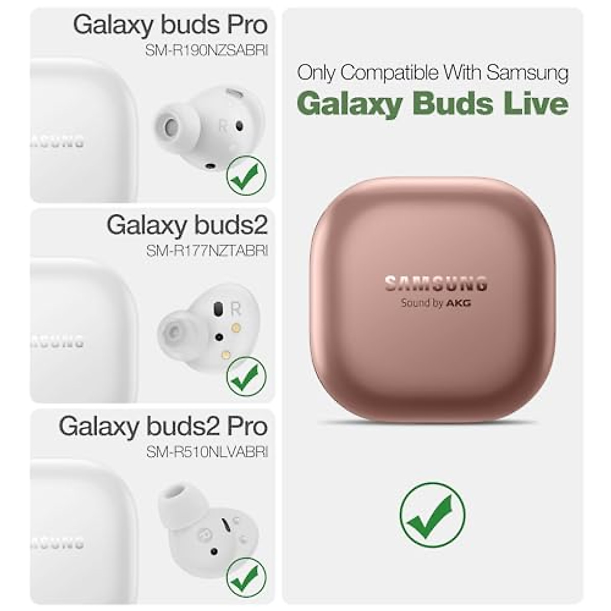 Dexnor Compatible with Samsung Galaxy Buds 2 Pro Case(2022)/Galaxy Buds 2 Case(2021)/ Galaxy Buds Live Case(2020)/ Galaxy Buds Pro Case(2021) Clear Hard PC & Silicone 360 Full Body Case- Pink