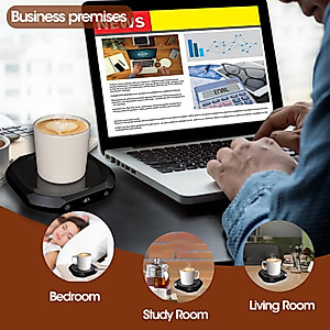 Mug Warmer for Desk - 36W Smart Coffee Cup Warmer with Timer, Auto Shut Off, 3 Heat Settings, Keep Your Coffee Warm for Office Hours,Perfect Coffee Gifts (Black)