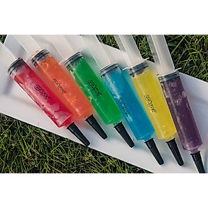 EZ-Inject Plastic Syringes for Jello Shots 2.5oz - 100% Safe and Reusable Jello Shot Syringes with Caps - 25 Pack Large Syringe Shots Holiday and Halloween Party Supplies for Adults