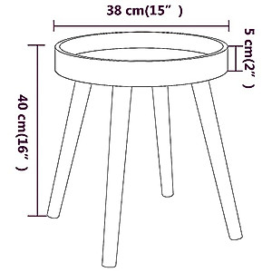 QJBSAVVA Side Table Black 15"x15"x15.7" Engineered Wood&Solid Wood Pine,Garden Tables Bedside Table Hallway Tables Entry Tables Suitable for Home, Office, Bedroom, Meeting Room