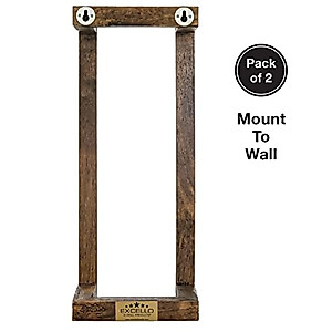 EXCELLO GLOBAL PRODUCTS Wooden Wall-Mounted-Towel Rack (Pack of 2)